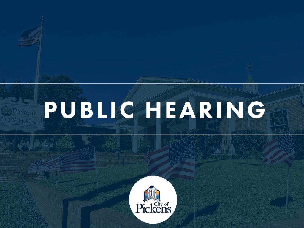 Public Meeting – City of Pickens, South Carolina